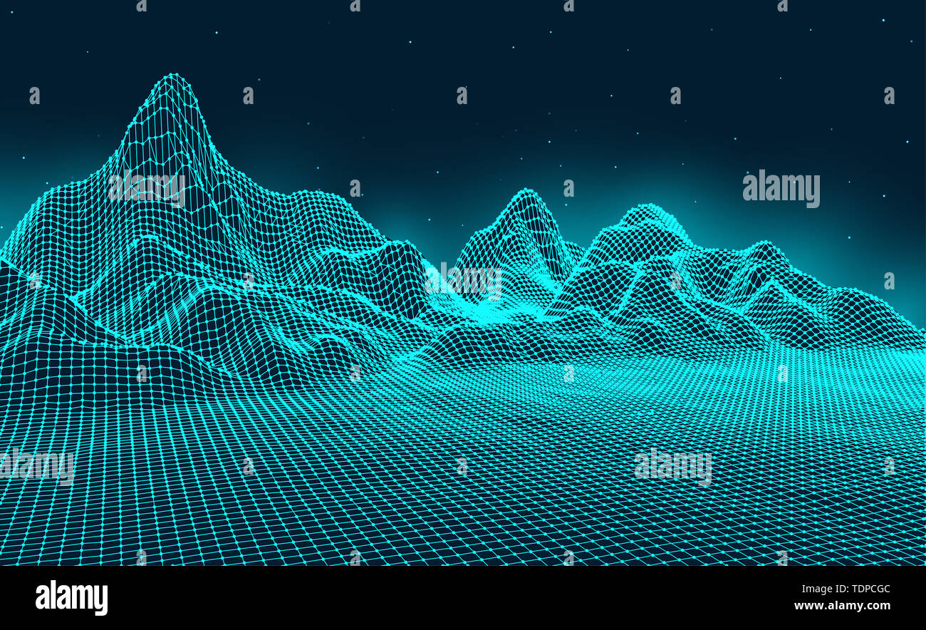 Abstract vector three-dimensional network background for big data concept, graphics with ...