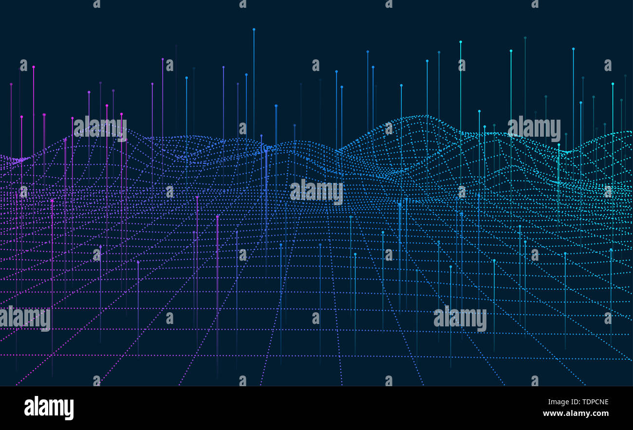 Abstract three-dimensional network background of big data concept, graphics with artificial ...