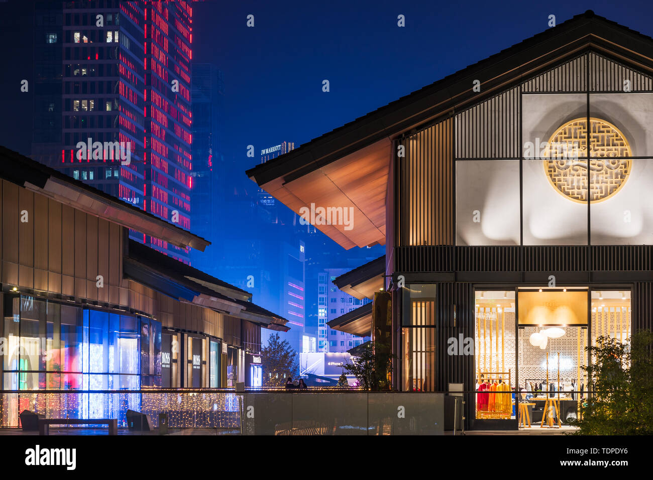 Night View in Taikuri, Chengdu, Sichuan Stock Photo - Alamy