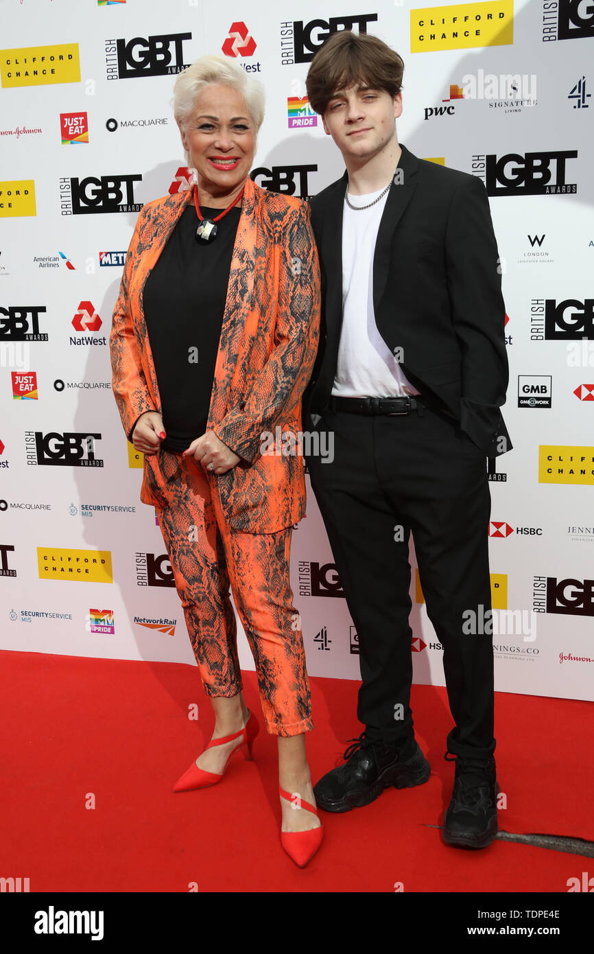 The LGBT Awards 2019 - Arrivals Featuring: Denise Welch, Louis Healy ...
