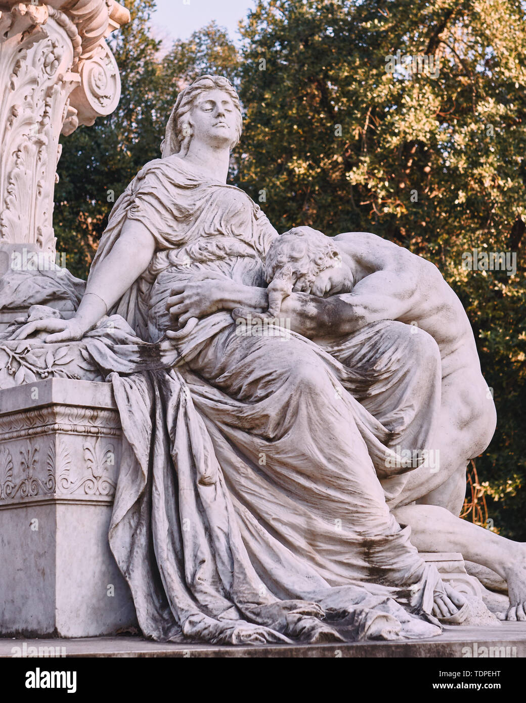 Rome, detail of monument to Johann Wolfgang von Goethe in Villa ...