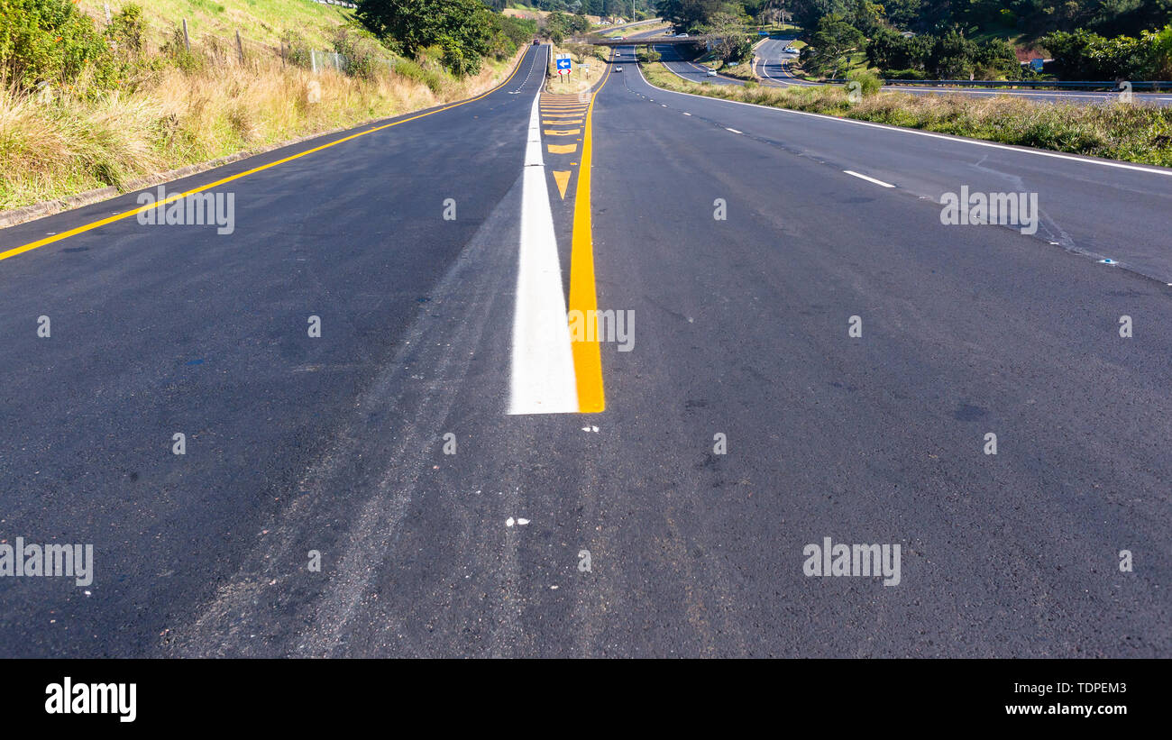 Highway Road Yellow Lines