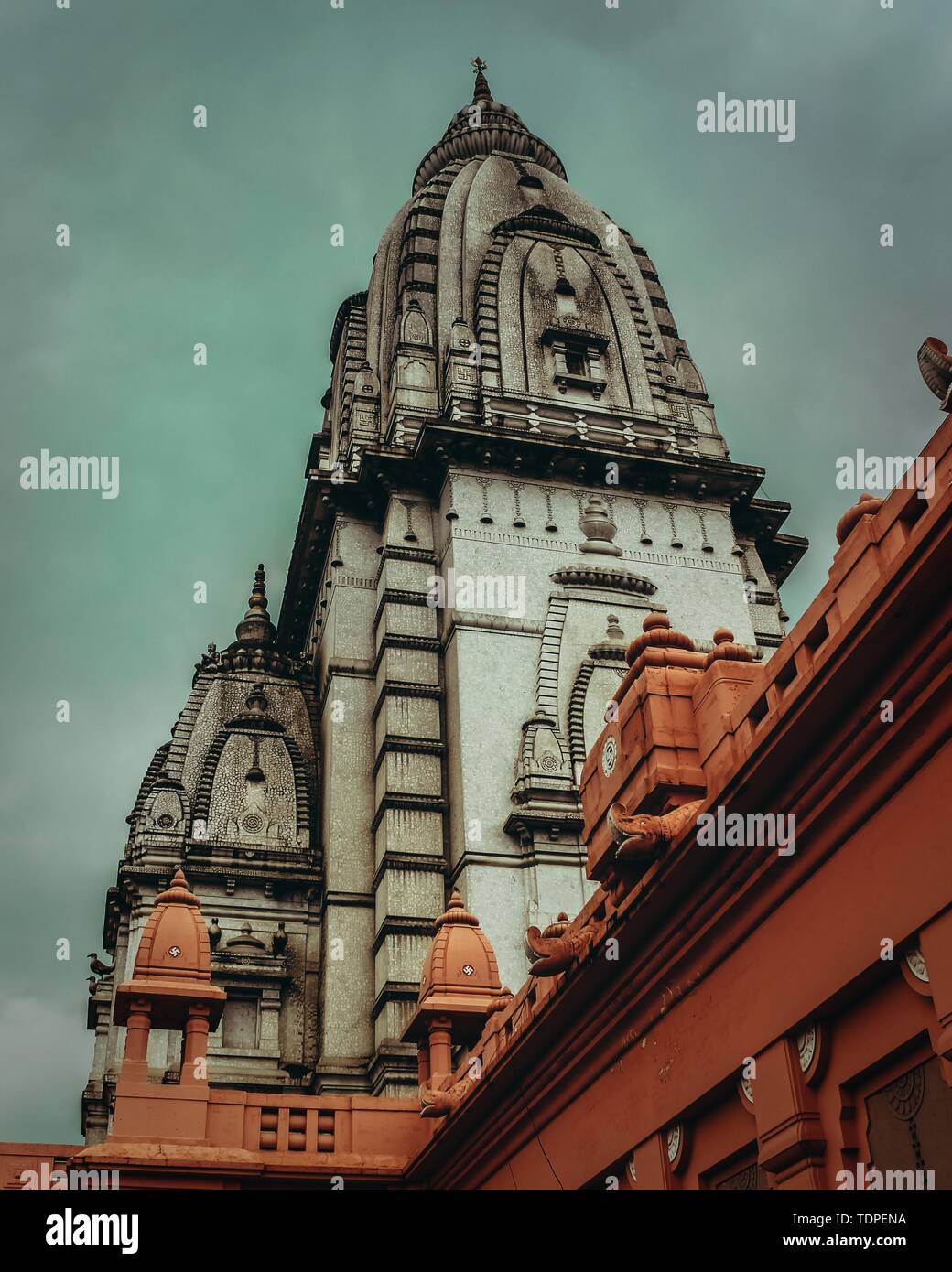 Beautiful shot of a Shri Vishwanath temple on a cloudy day Stock Photo ...