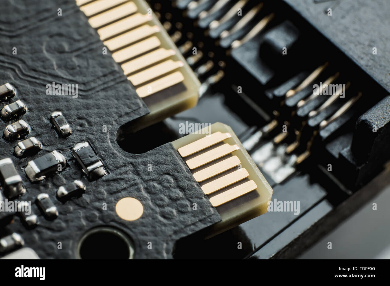 Electronic circuit blur computer board. Blur electronic circuit close ...