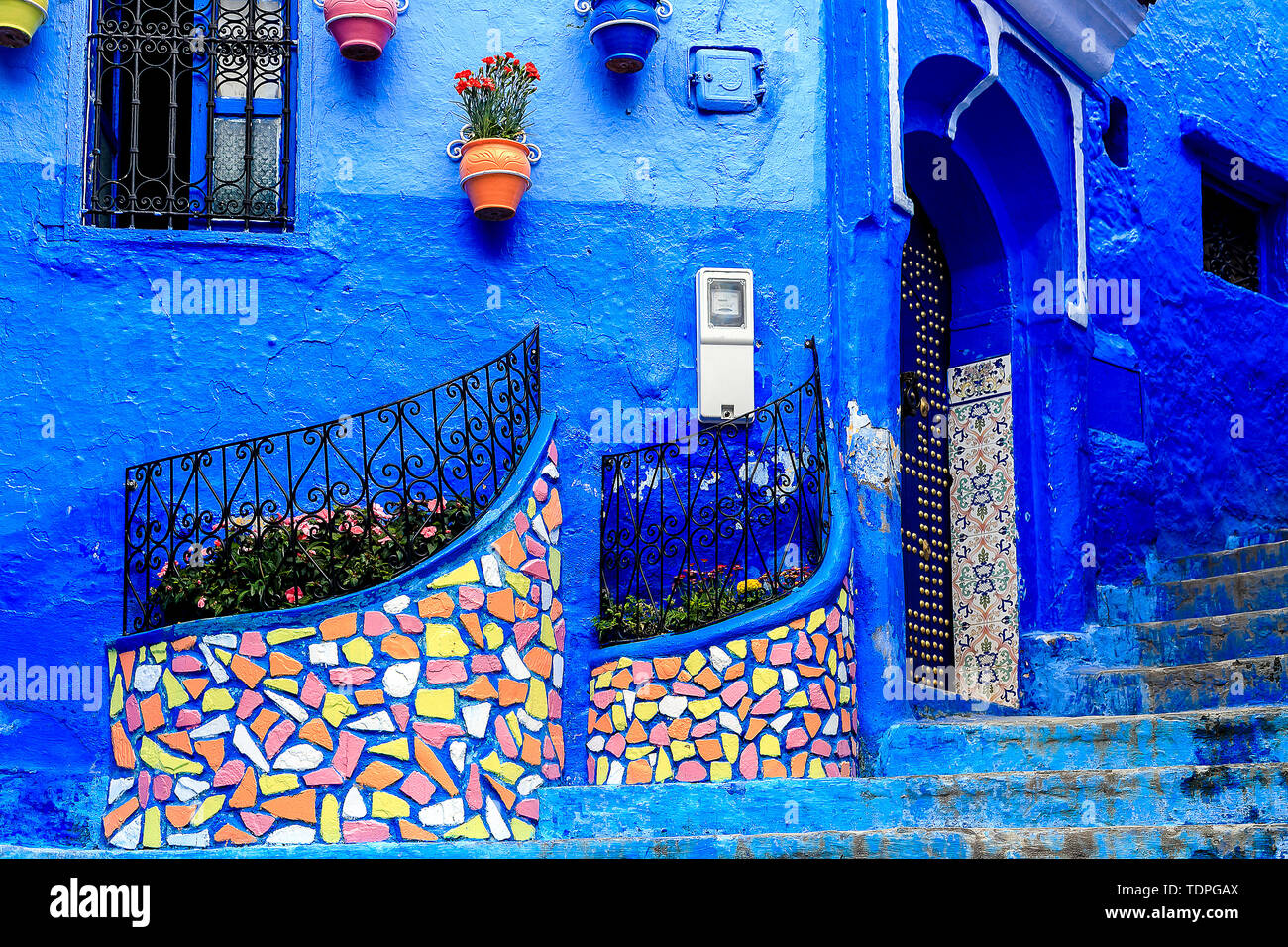 Chefchaouen, a city with blue painted houses. A city with narrow ...