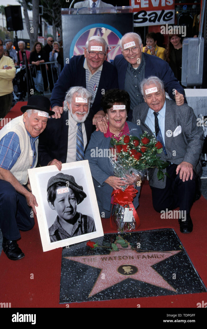 Apr 22, 1999; Los Angeles, CA, USA; The WATSON FAMILY get a star on the ...