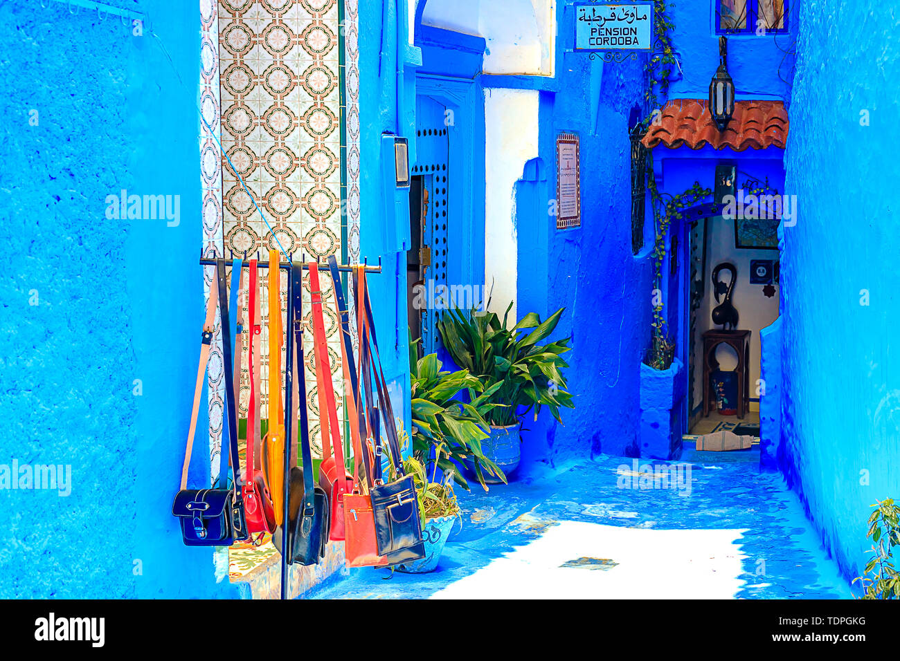 Chefchaouen, a city with blue painted houses. A city with narrow ...
