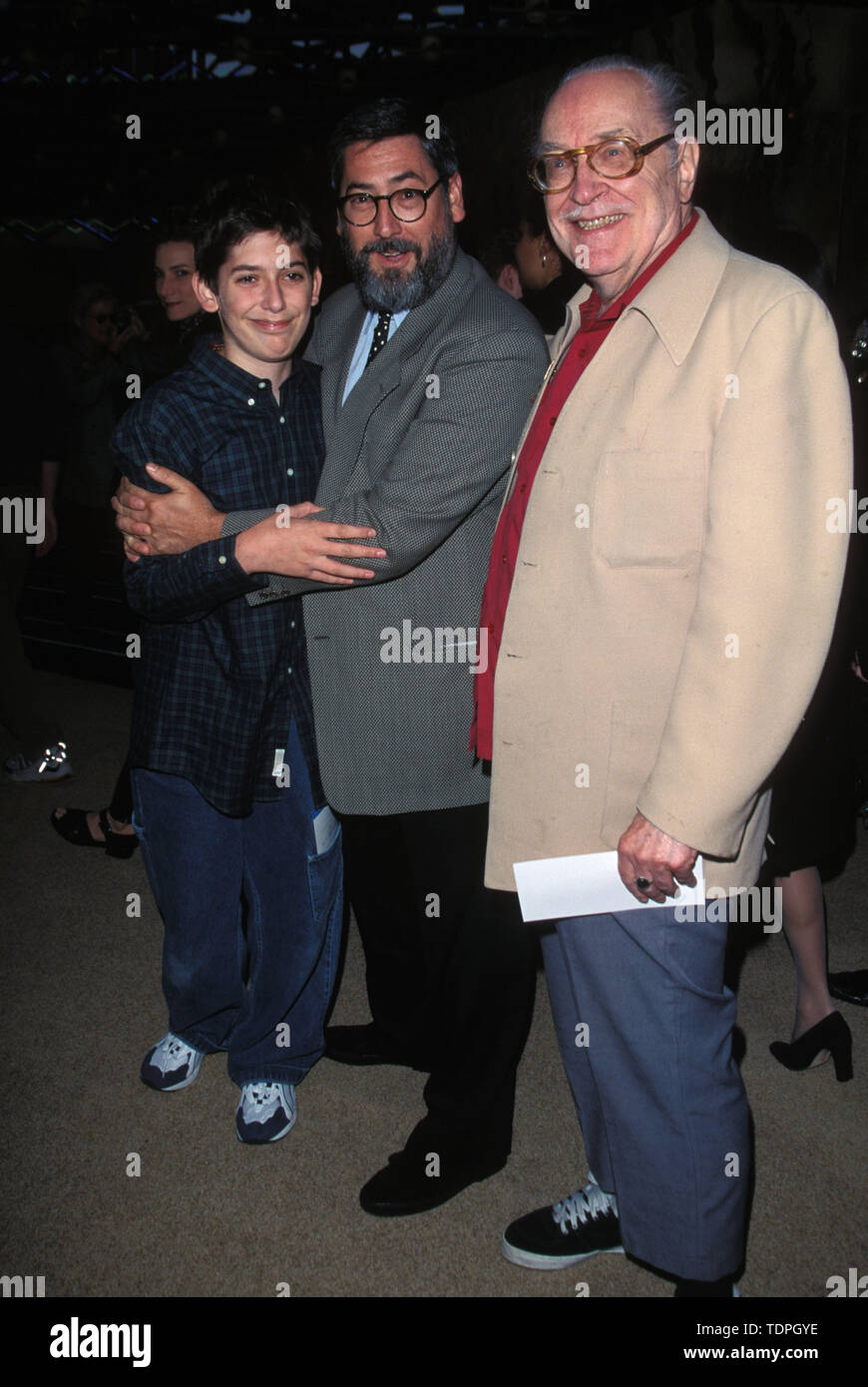 May 04, 1999; Los Angeles, CA, USA; Actor JOHN LANDIS (center) with son ...