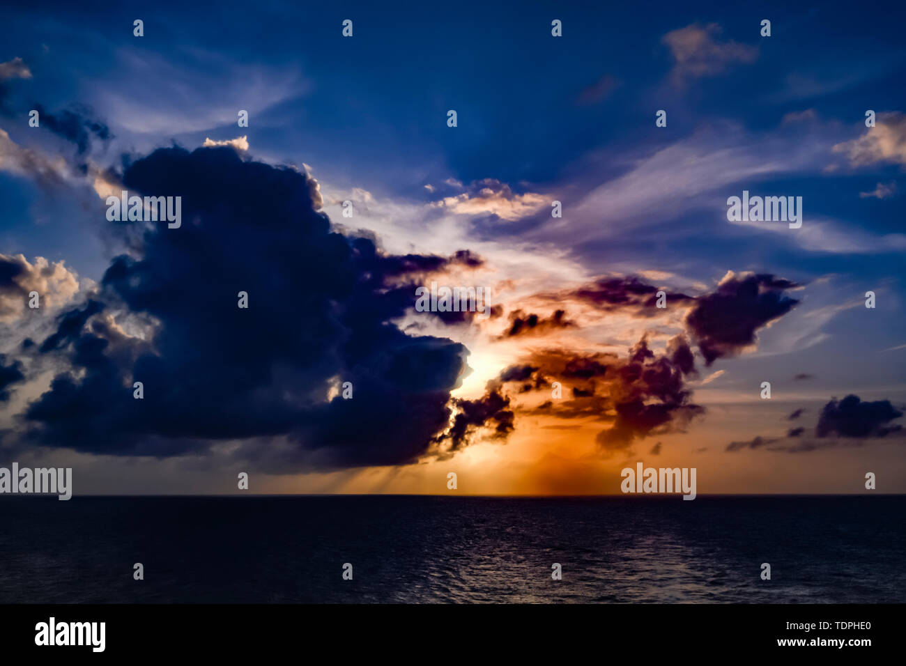 Sunset over the Caribbean Sea; Aruba Stock Photo - Alamy