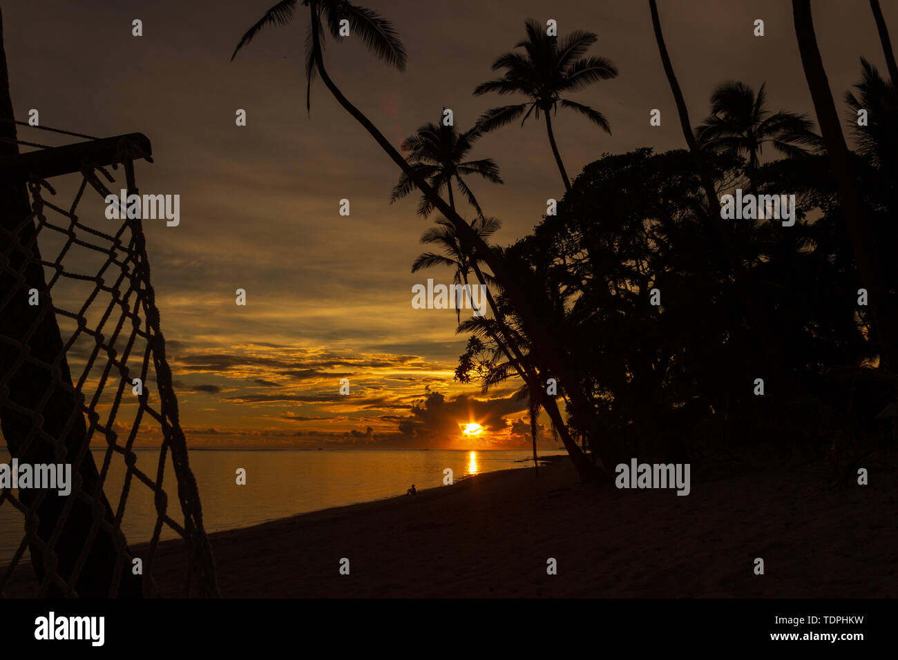 Colorful sunrise on the Tambua Sands Beach on Fiji Island, Fiji Stock ...