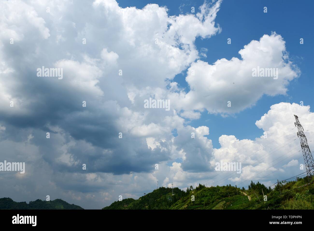 Blue sky, white clouds, high-definition material Stock Photo - Alamy
