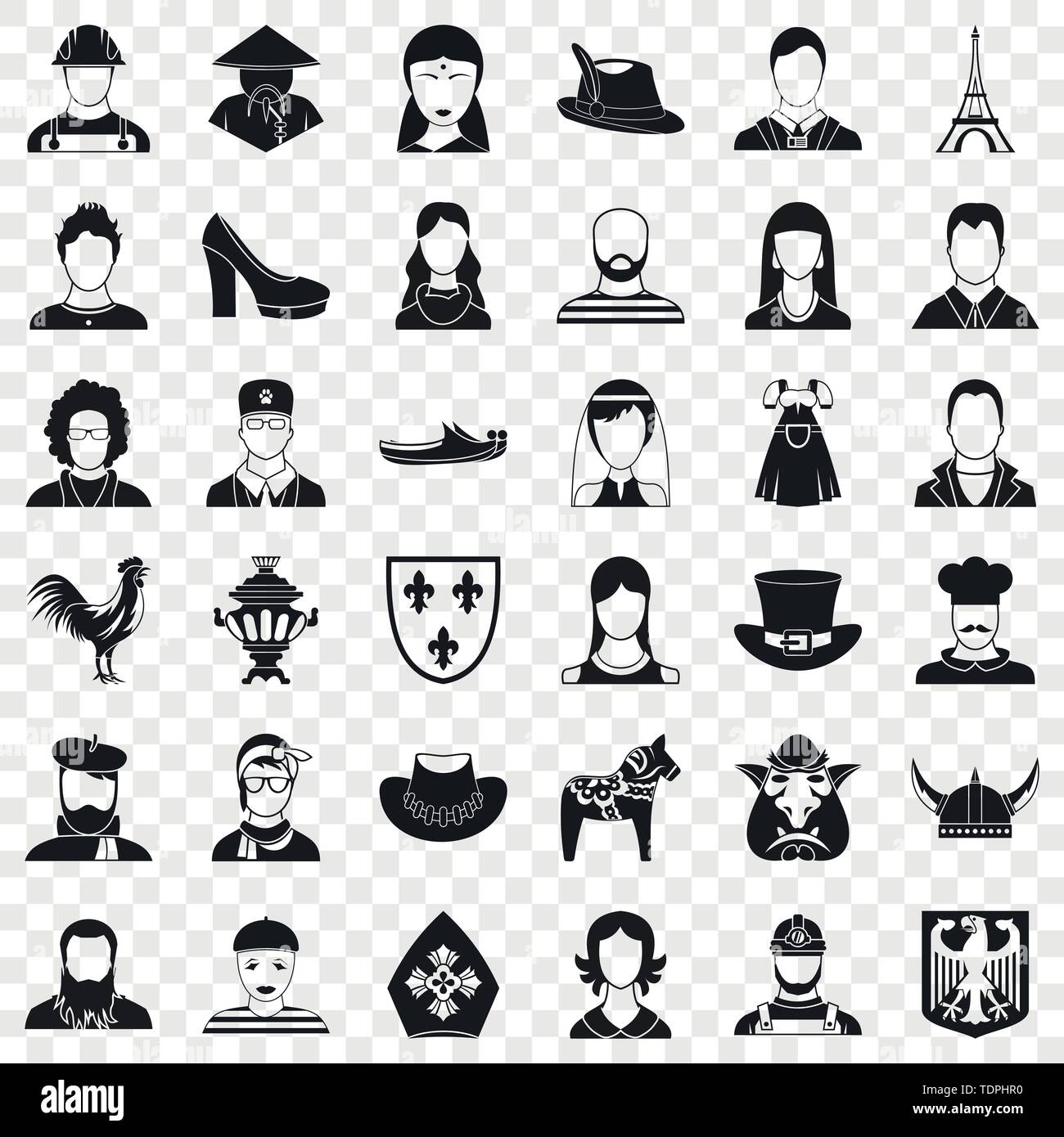 Avatar icons set, simle style Stock Vector Image & Art - Alamy