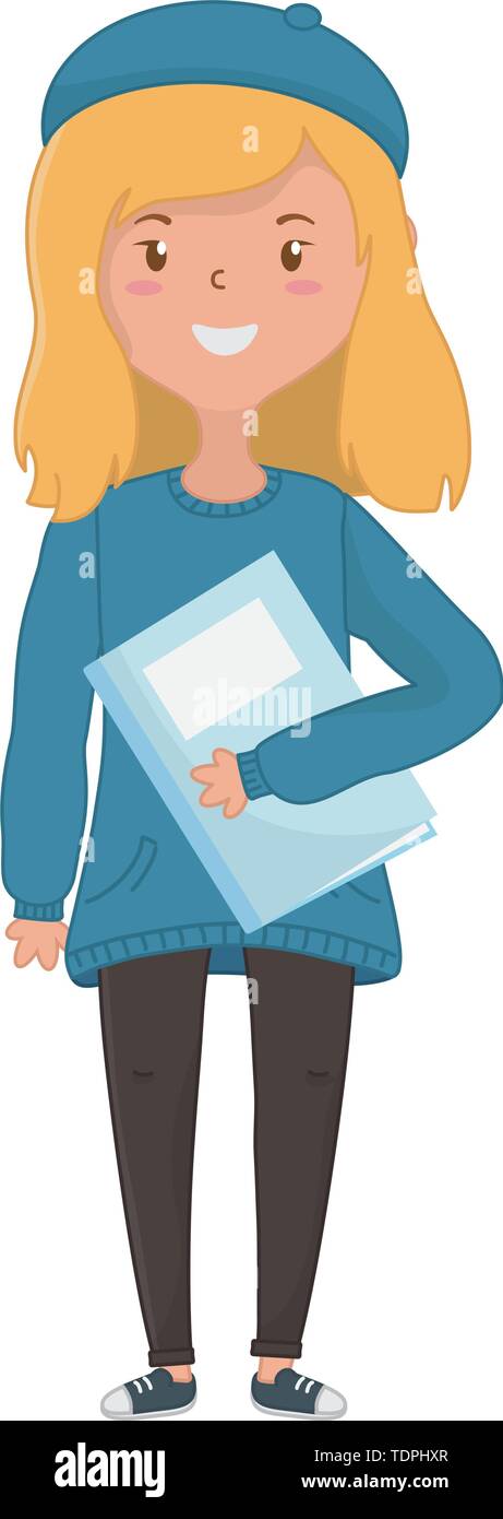 Girl cartoon design, School education learning knowledge study and ...