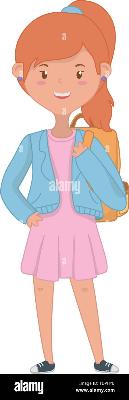 Girl cartoon design, School education learning knowledge study and ...