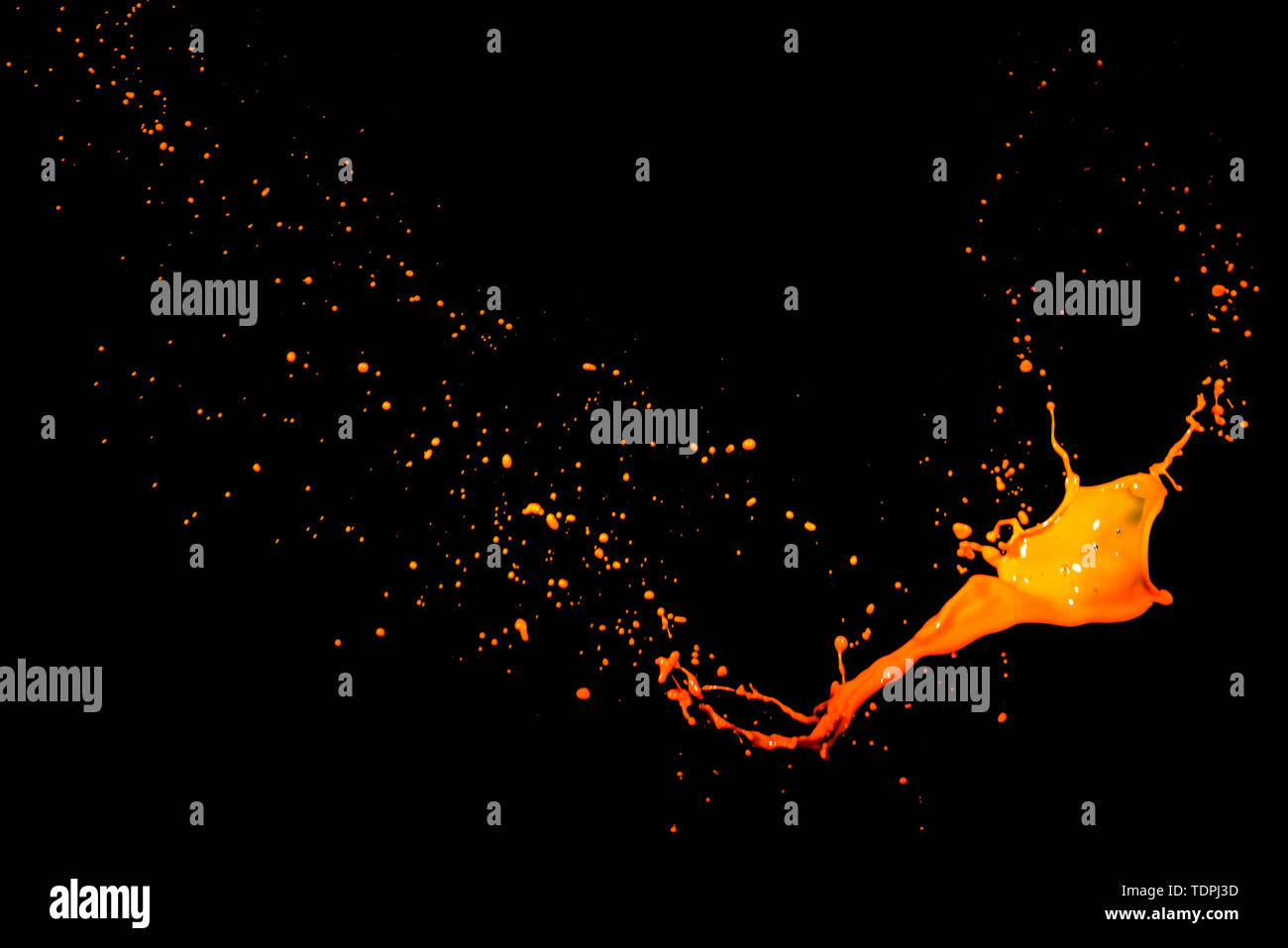 isolated orange water splash on background Stock Photo - Alamy