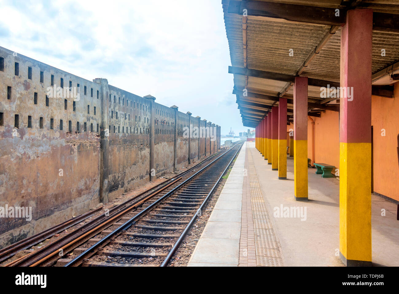 Small train on the Sri Lankan Sea Line Stock Photo - Alamy