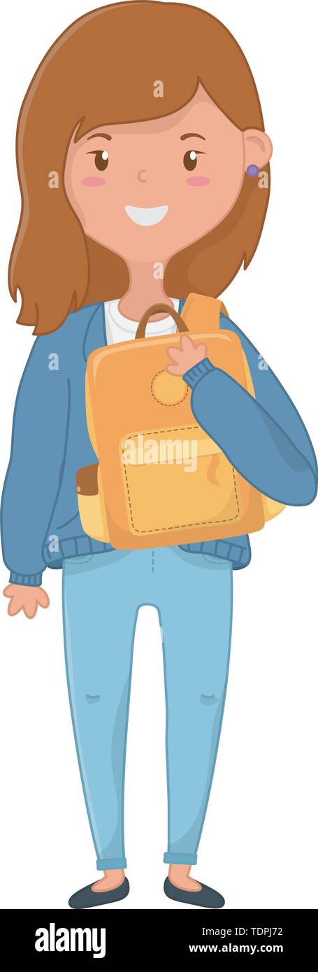 Girl cartoon design, School education learning knowledge study and ...