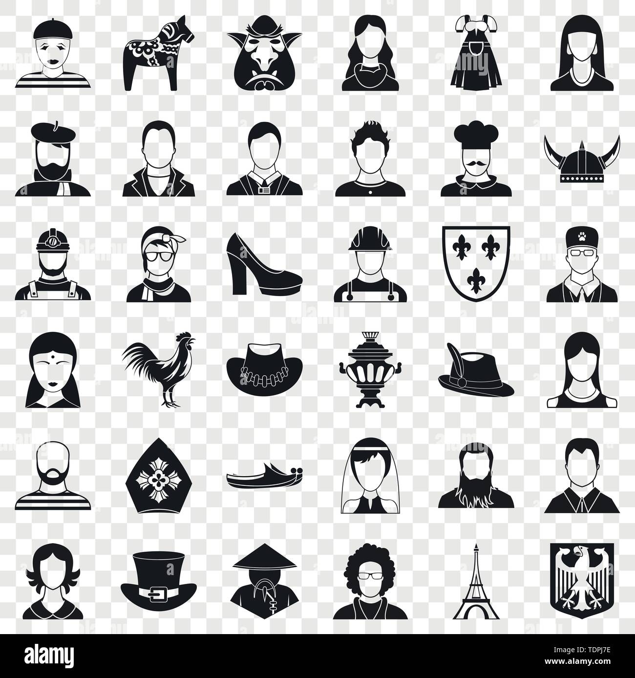 Portrait icons set, simle style Stock Vector Image & Art - Alamy
