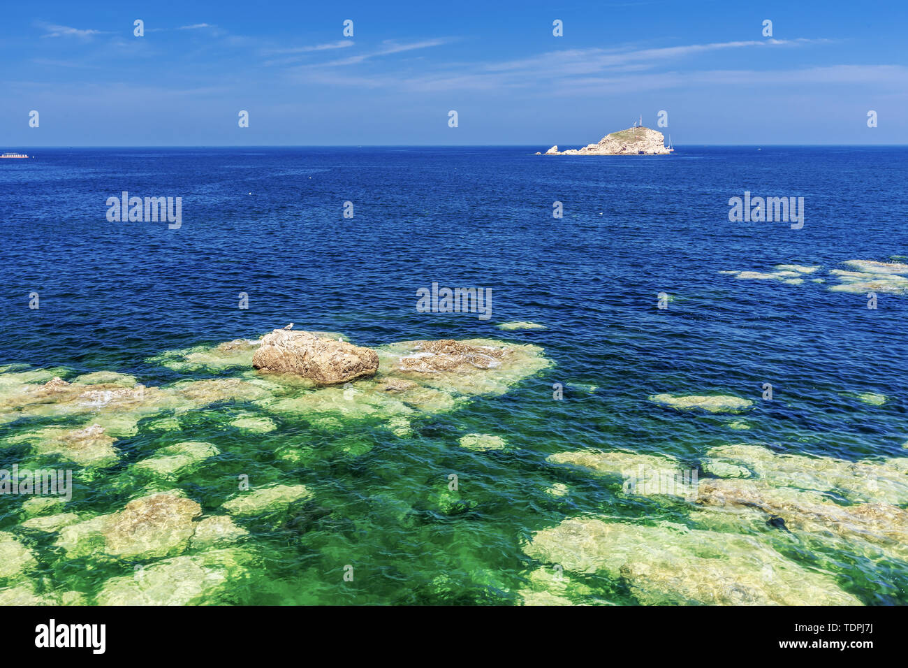 The blue sea Stock Photo - Alamy