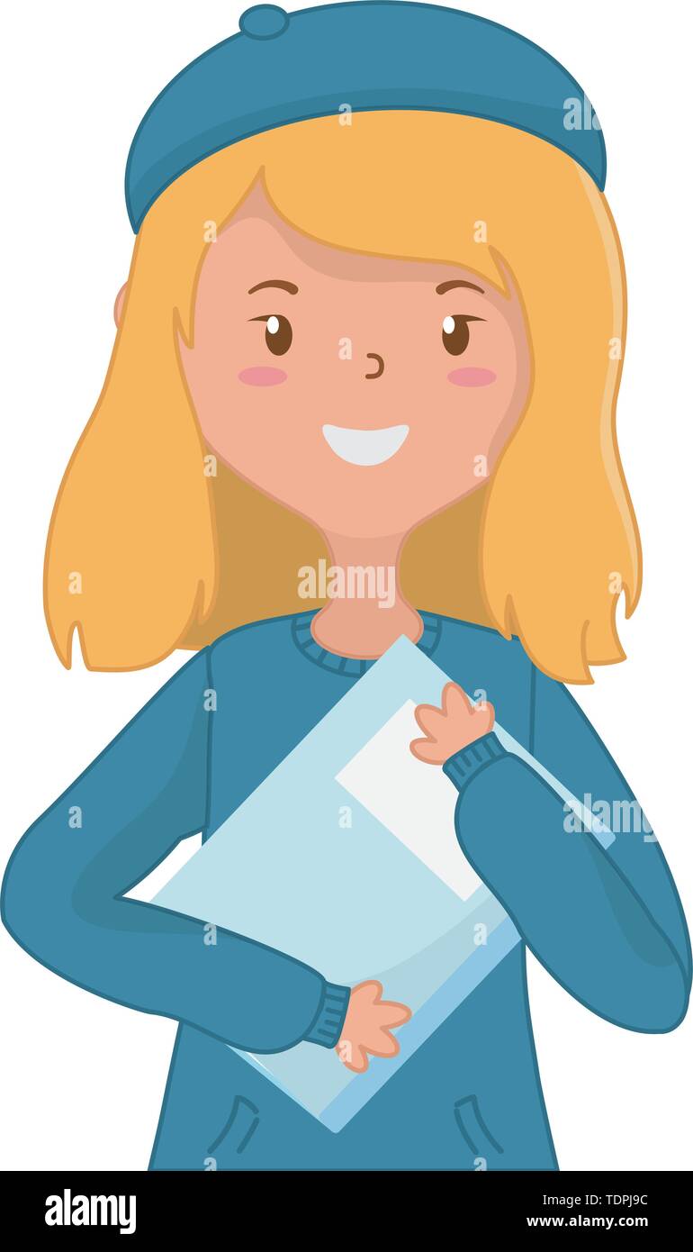 Girl cartoon design, School education learning knowledge study and ...