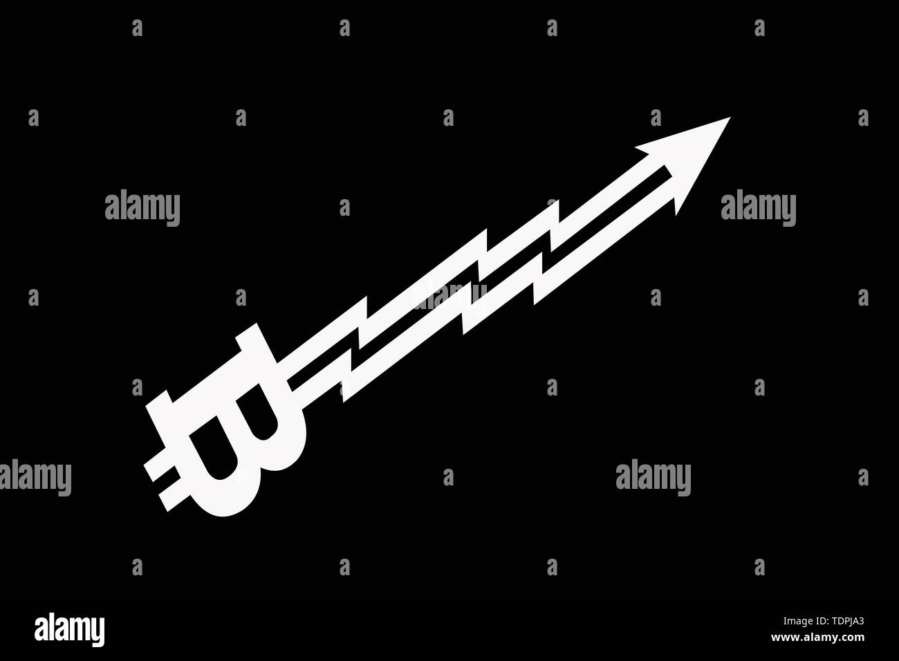 Bitcoin Currency Symbol with Arrow Up Vector illustration eps 10 Stock ...