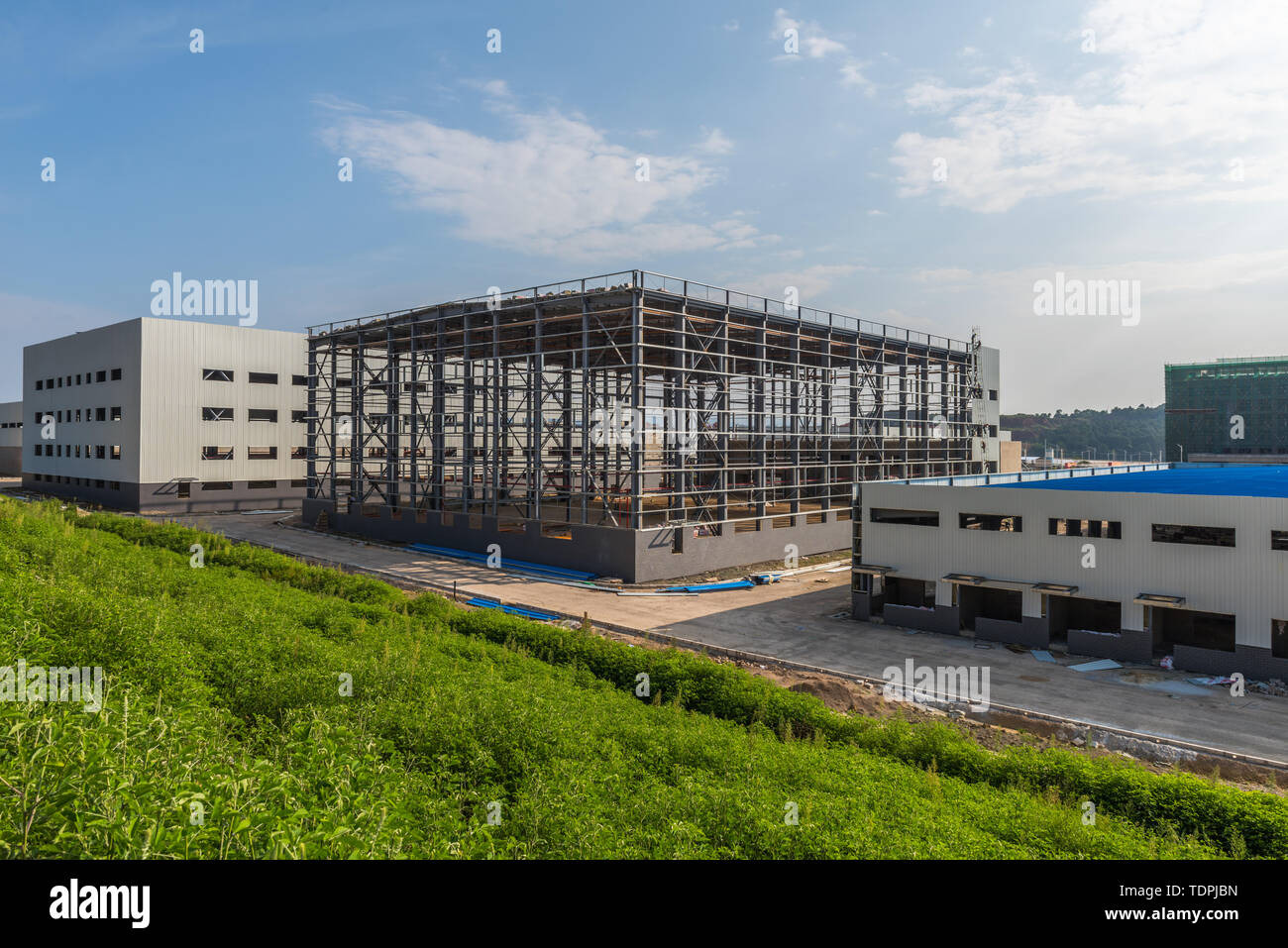 Steel structure plant Stock Photo - Alamy