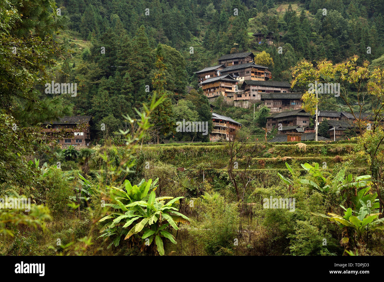 Photographed in October 2018 in Longde Miaozhai, Guizhou, hanging ...