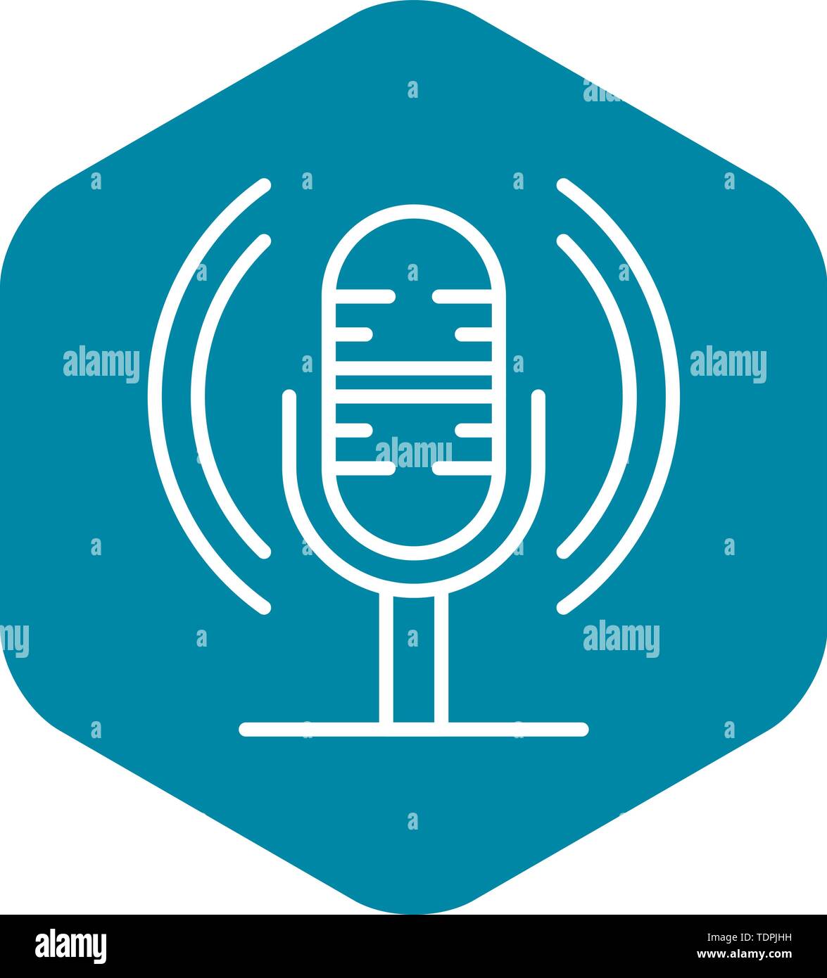 Loud microphone icon, outline style Stock Vector Image & Art - Alamy