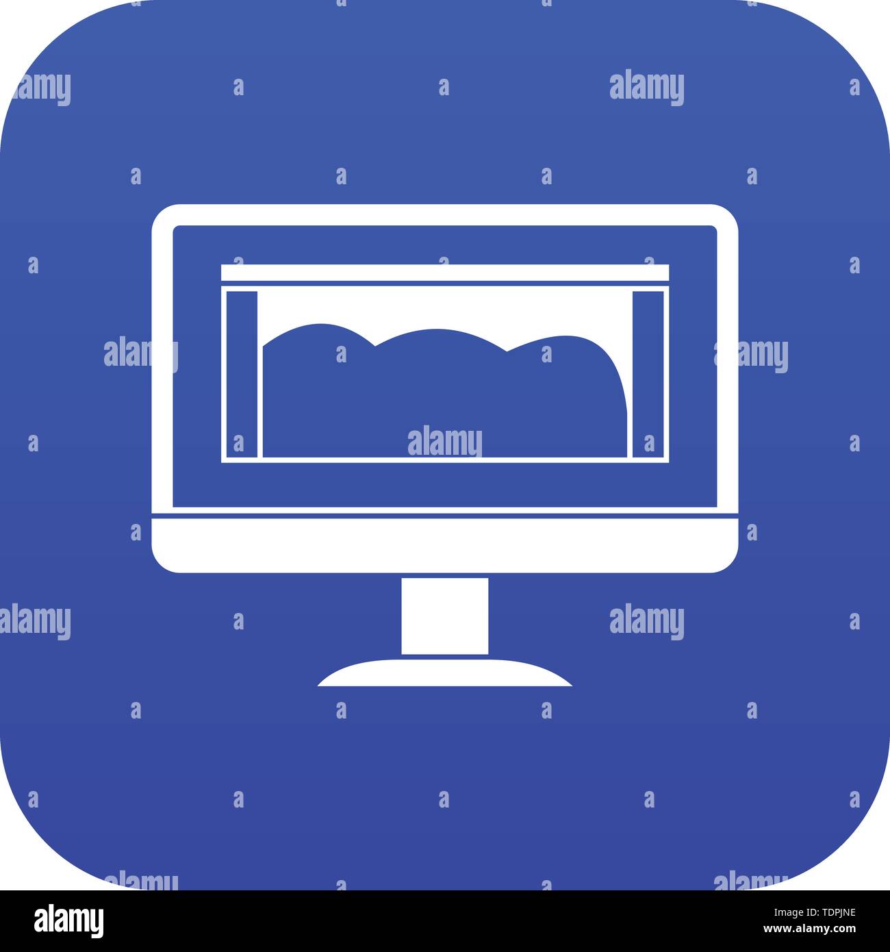 Drawing monitor icon digital blue Stock Vector Image & Art - Alamy