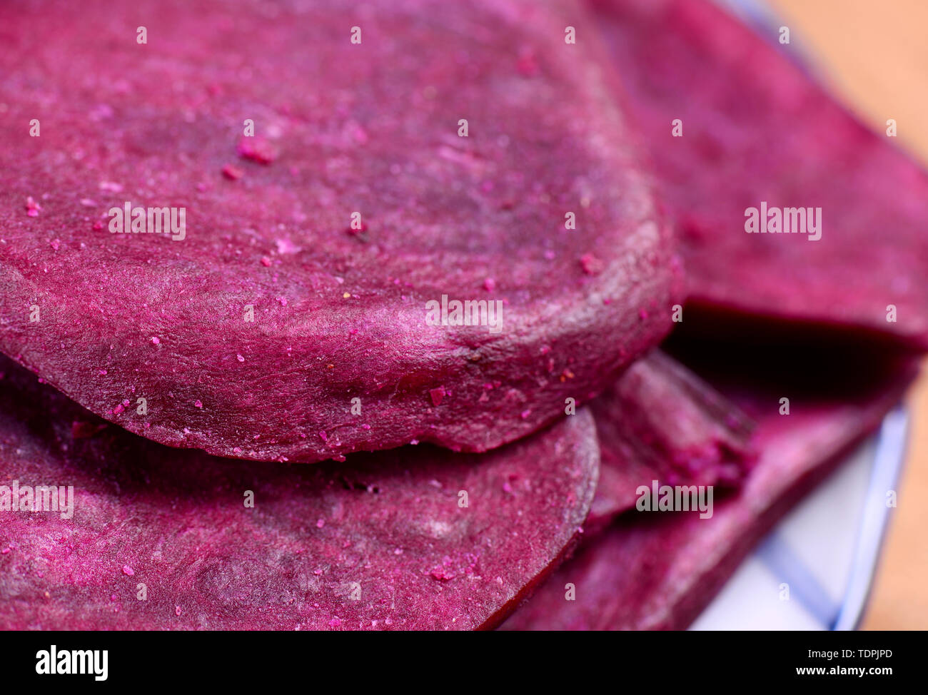 Purple potato dried purple potato strips Stock Photo - Alamy