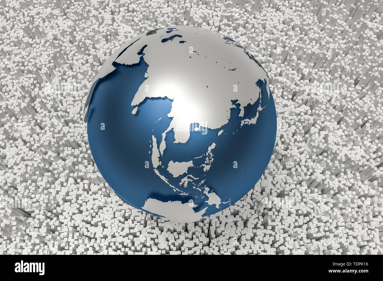 Concave-convex changing terrain and Earth model, three-dimensional ...
