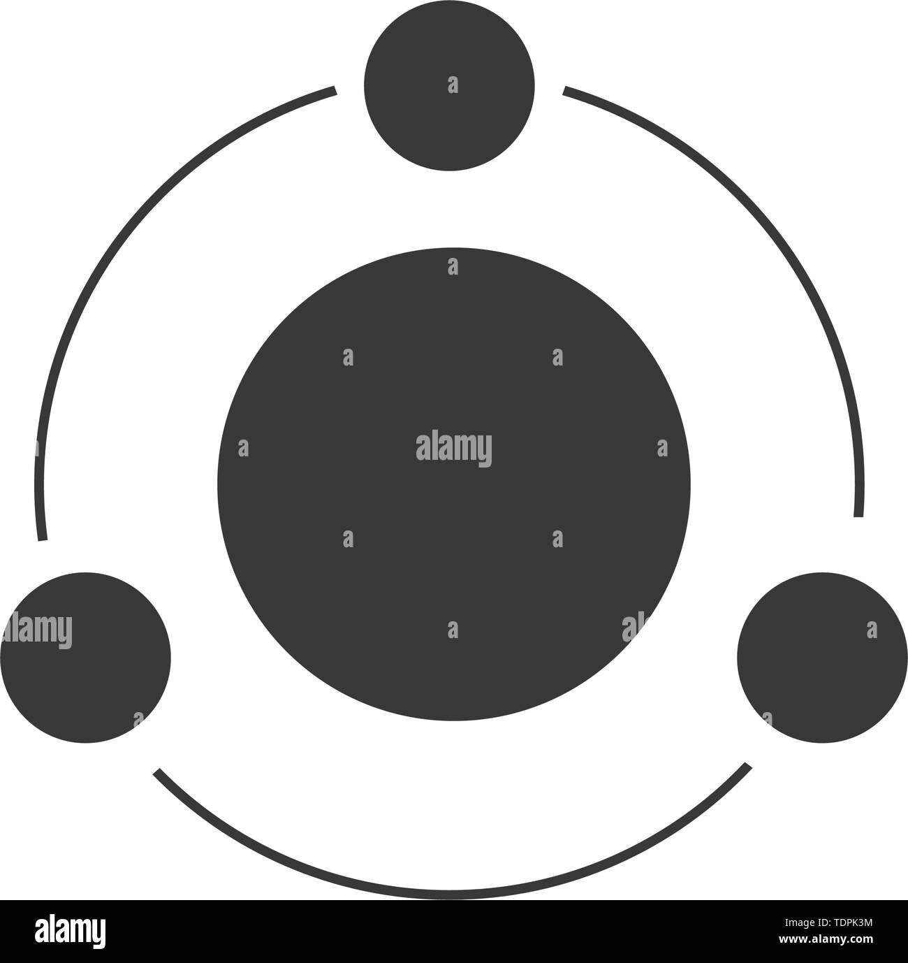 Vector model of atom, molecule structure. scientific or physics concept ...