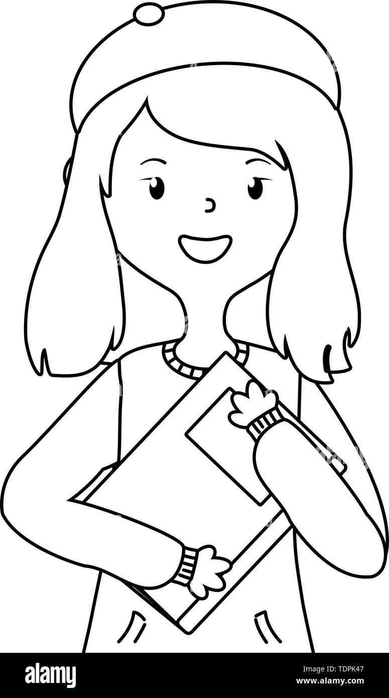 Girl cartoon design, School education learning knowledge study and ...