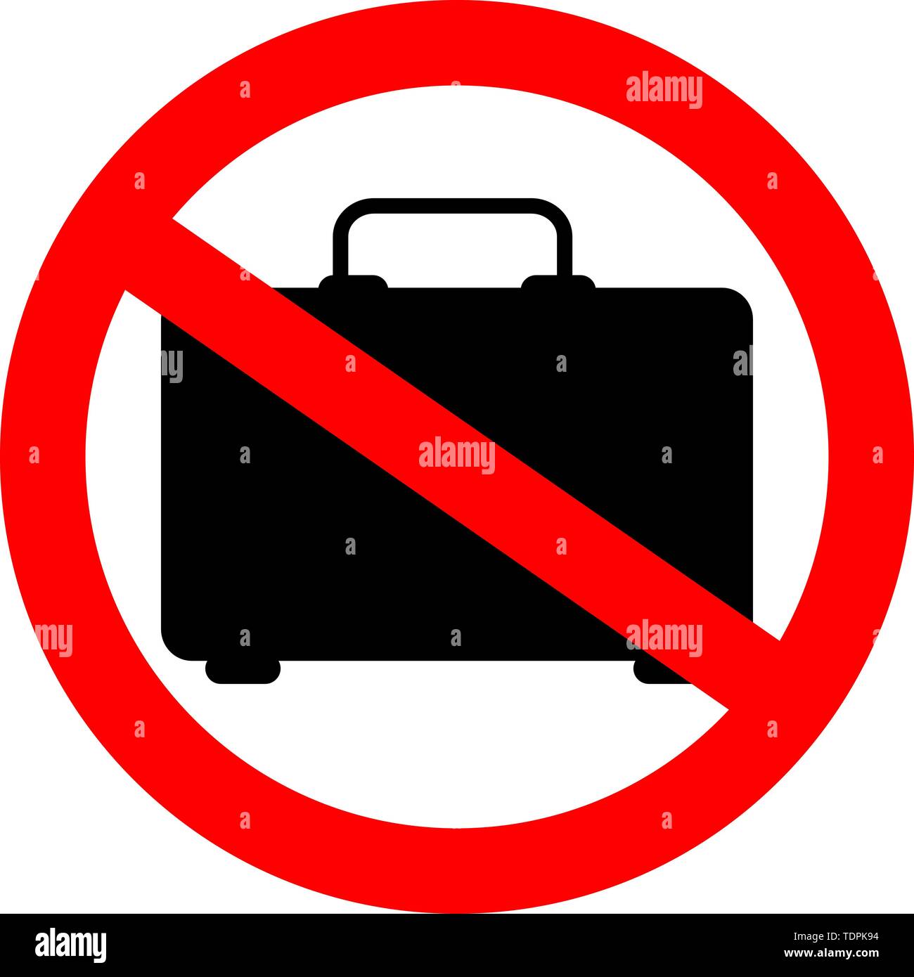 No baggage sign icon. Simple glyph, flat element of ban, prohibition ...