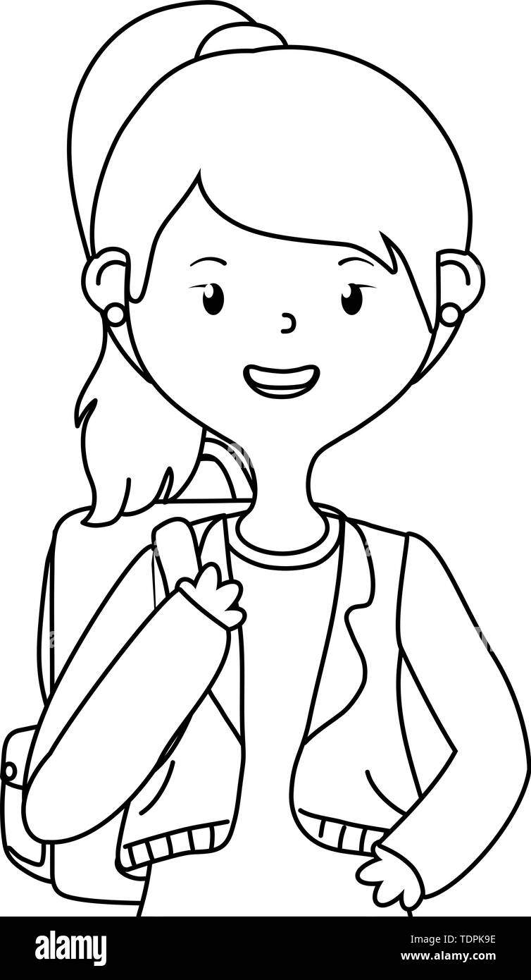 Girl cartoon design, School education learning knowledge study and ...