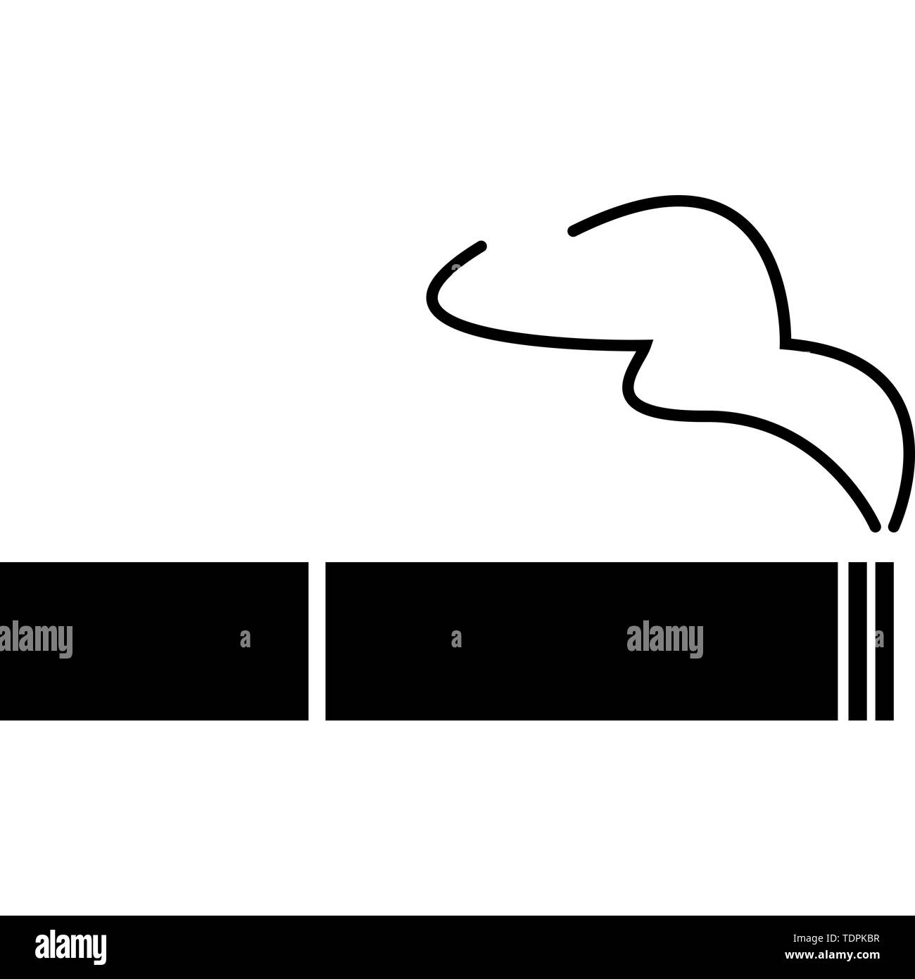 Cigarette icon. Tobacco sign. Smoking symbol. White icon Stock Vector ...