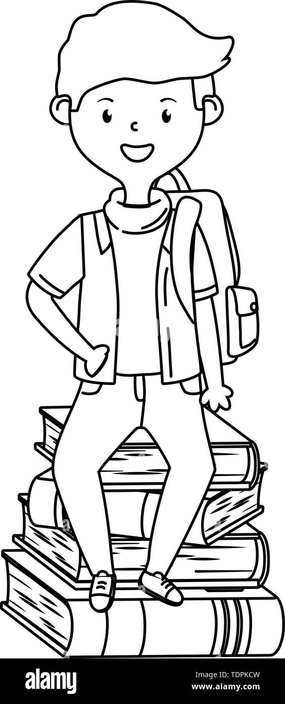 Boy cartoon design, School education learning knowledge study and class ...