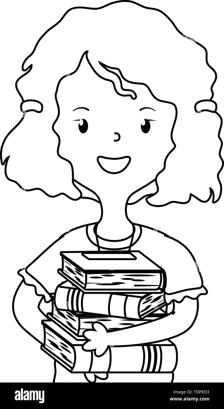 Girl cartoon design, School education learning knowledge study and ...