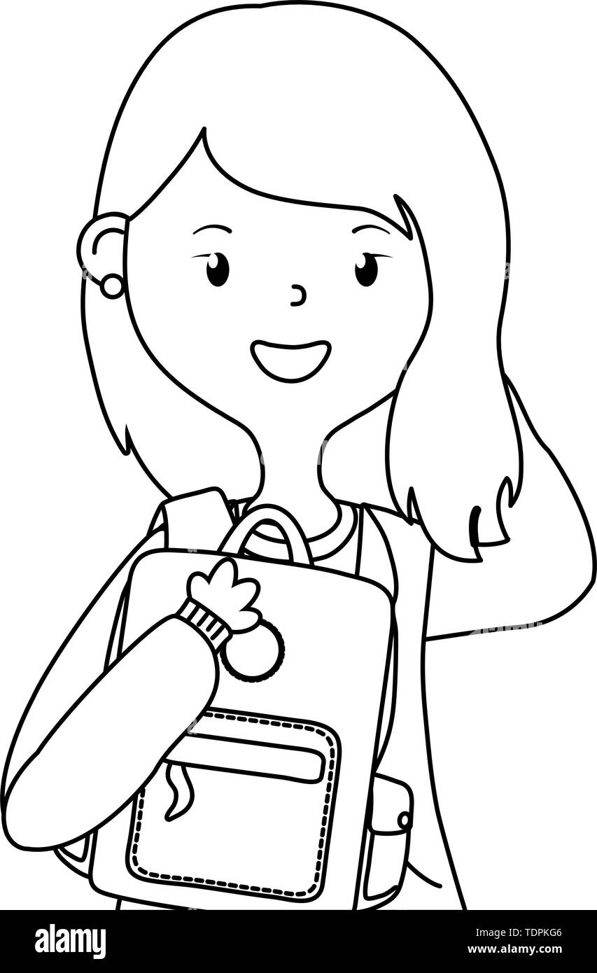 Girl cartoon design, School education learning knowledge study and ...