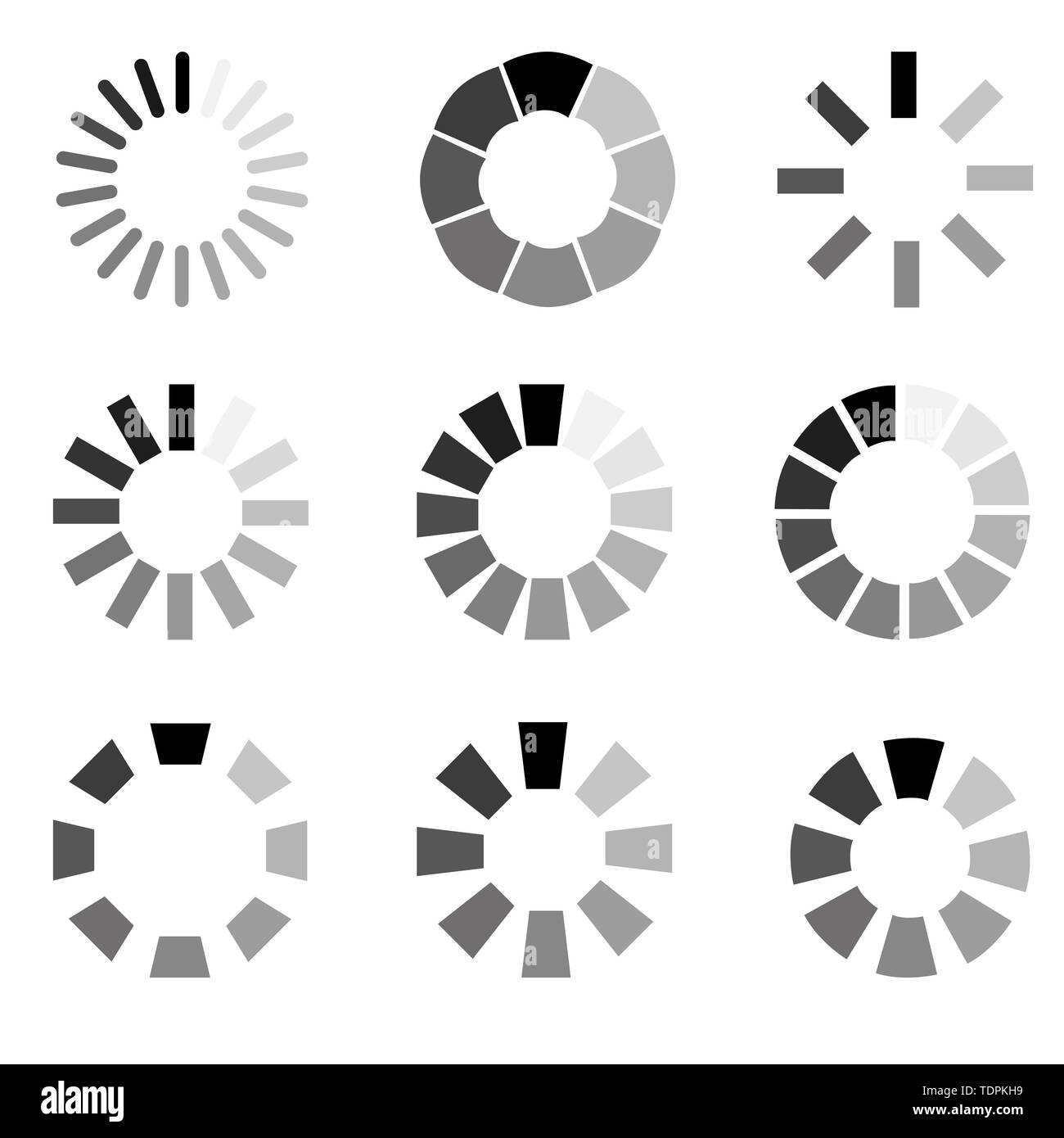Circular loading sign, isolated on white background, illustration Stock ...