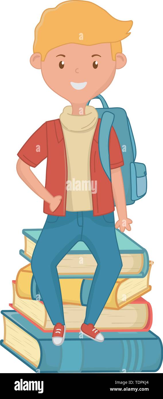 Boy cartoon design, School education learning knowledge study and class ...