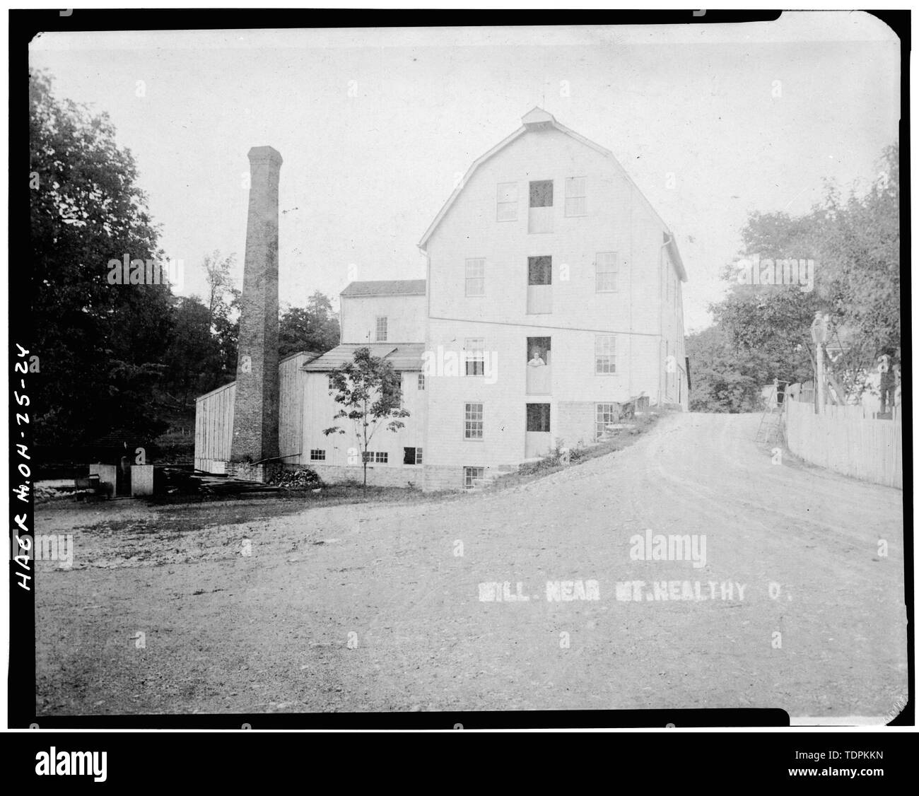 source and date unknown. VIEW FROM EAST SHOWING WEST ELEVATION OF MILL ...