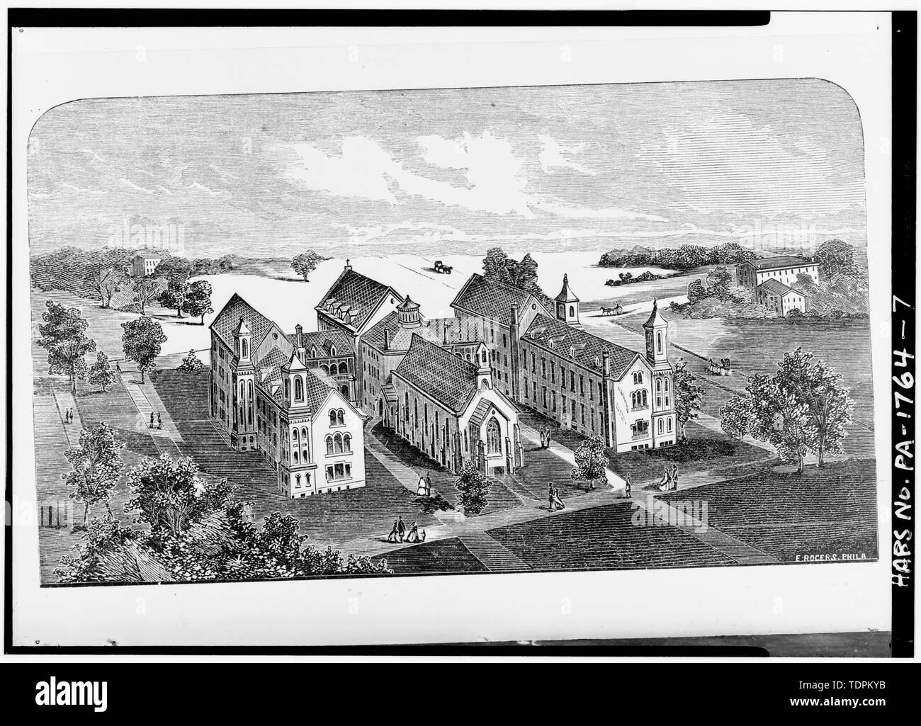 Protestant church in center Black and White Stock Photos & Images - Alamy