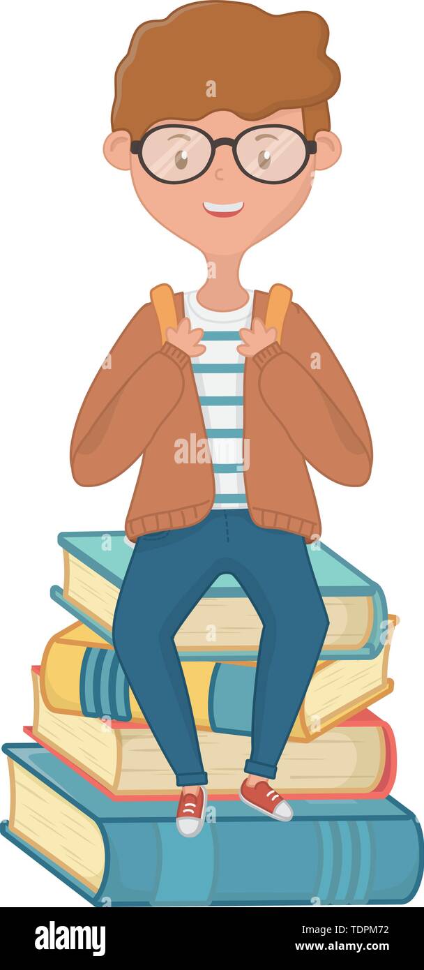 Boy cartoon design, School education learning knowledge study and class ...