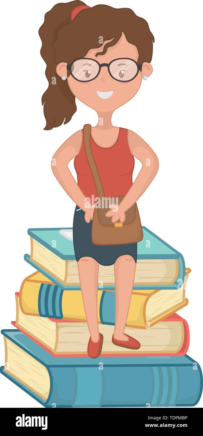 Girl cartoon design, School education learning knowledge study and ...