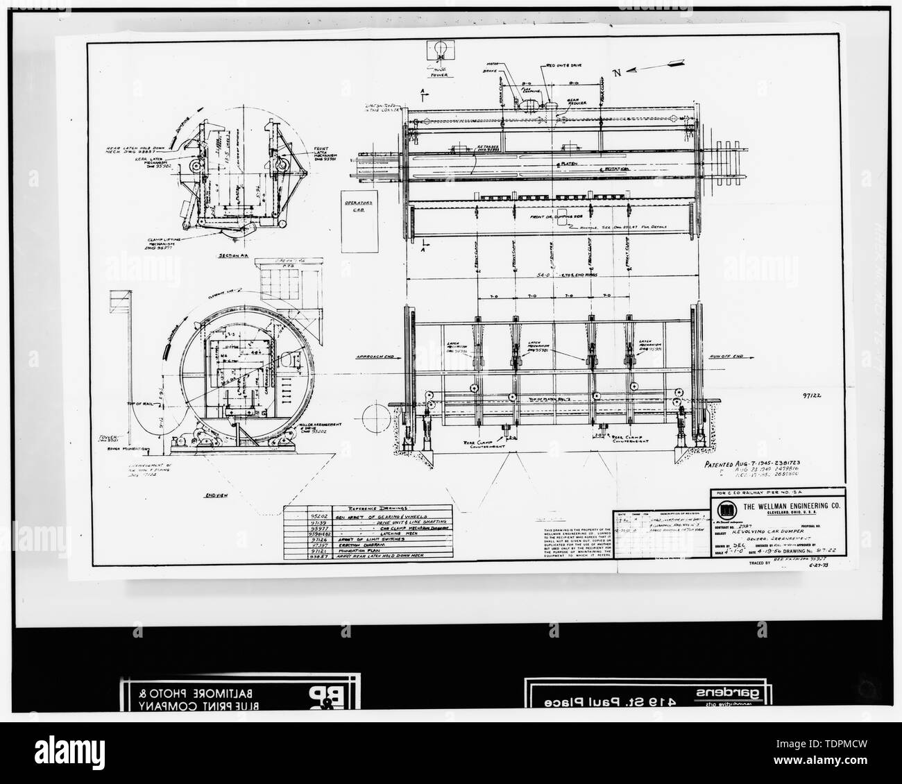 Photograph of Original Drawing of Arrangement of -2 Car Dumper, Drawing ...