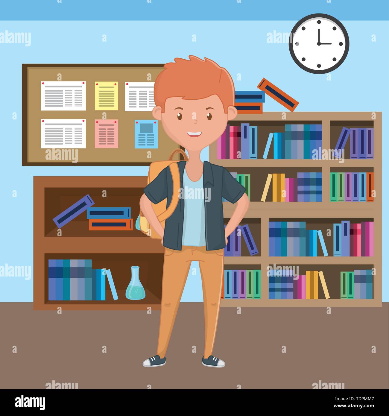 Boy cartoon design, School education learning knowledge study and class ...