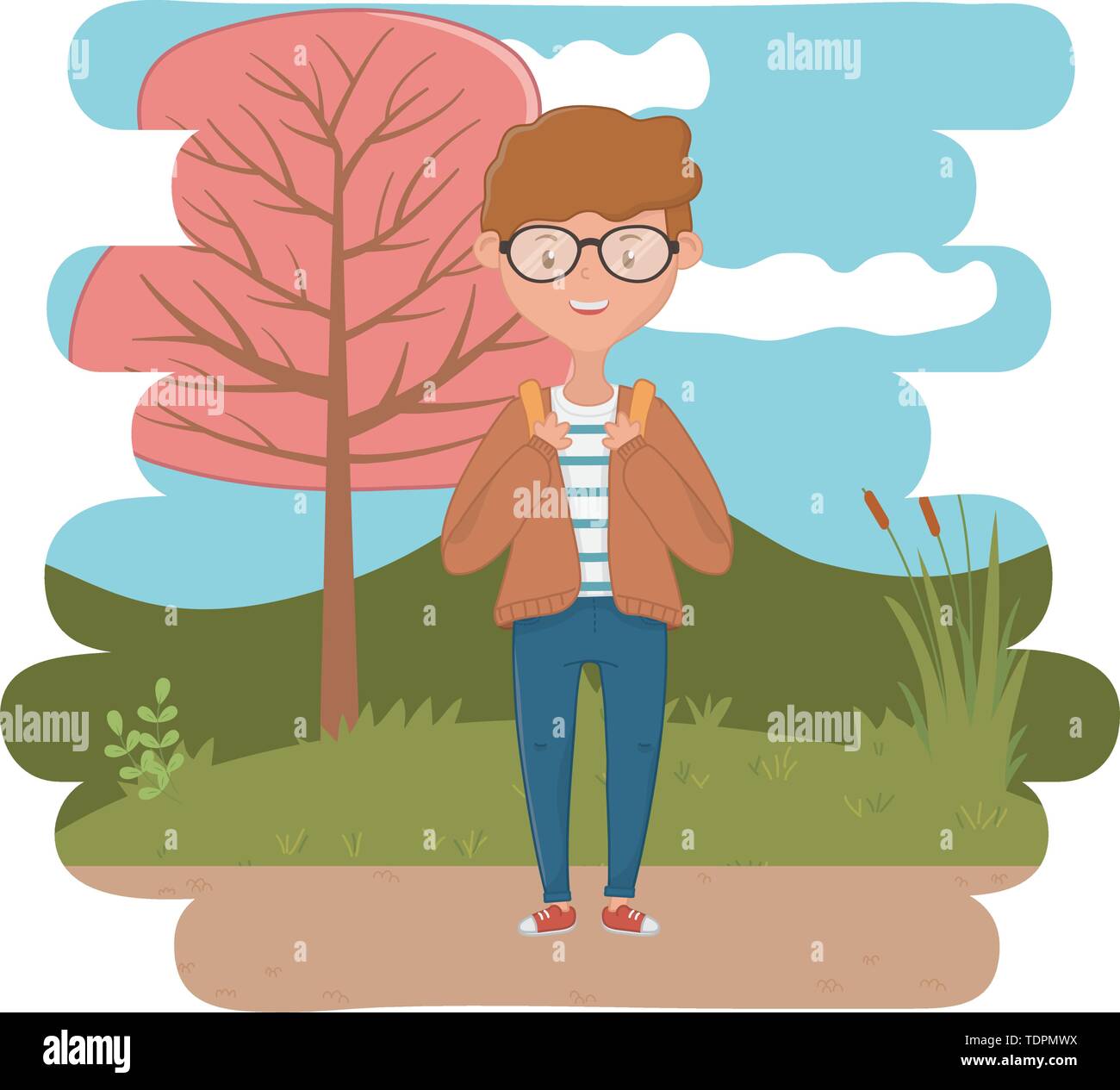 Boy cartoon design, School education learning knowledge study and class ...