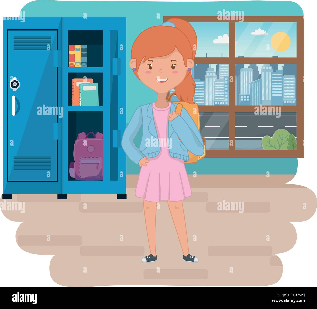 Girl cartoon design, School education learning knowledge study and ...