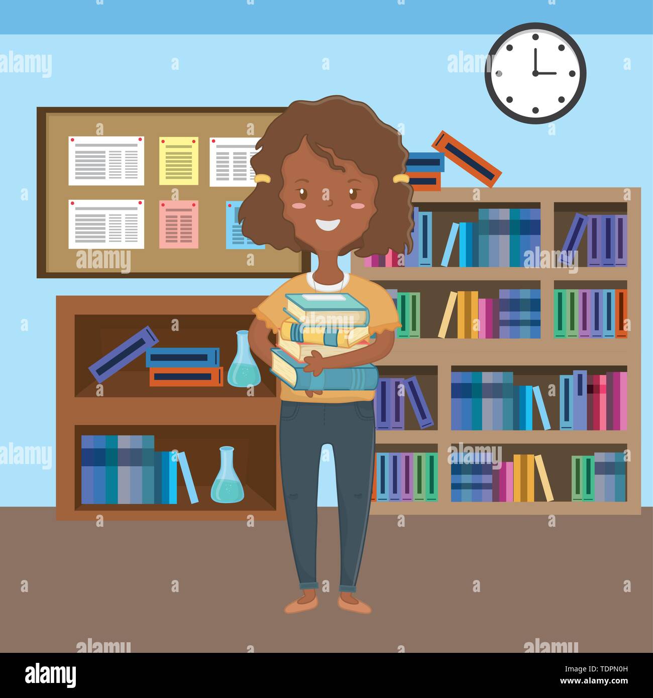 Girl cartoon design, School education learning knowledge study and ...